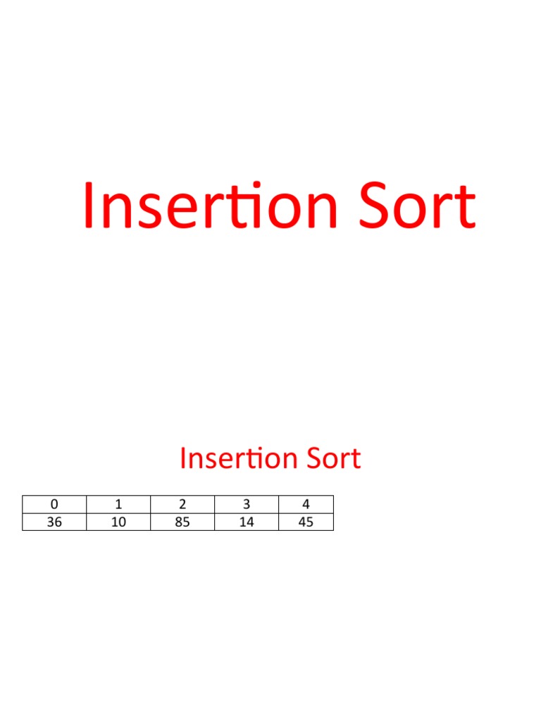 Insertion Sort | PDF | Computing | Computer Programming