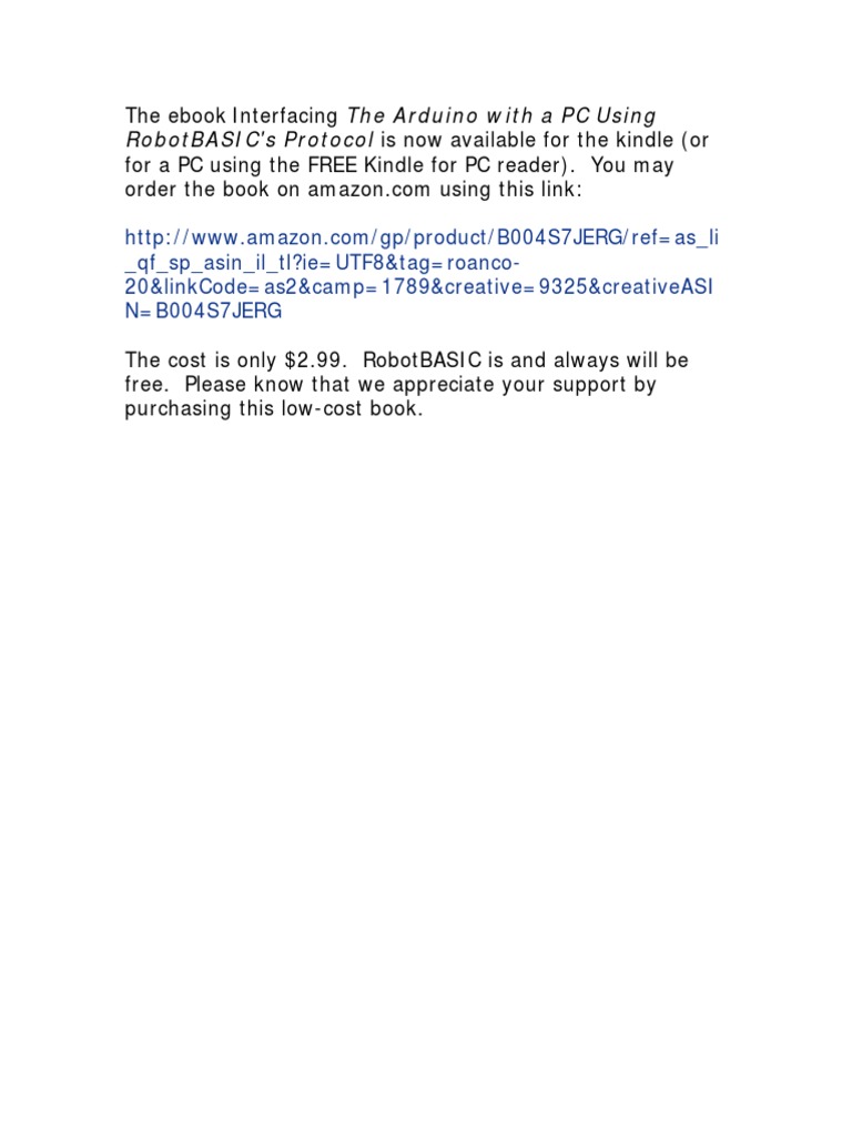 RobotBASIC To Arduino Comms | PDF