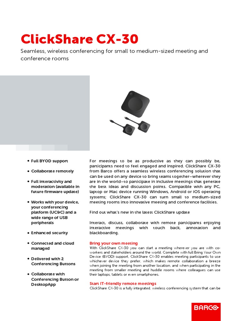 ClickShare CX-30 | PDF | Usb | Ios