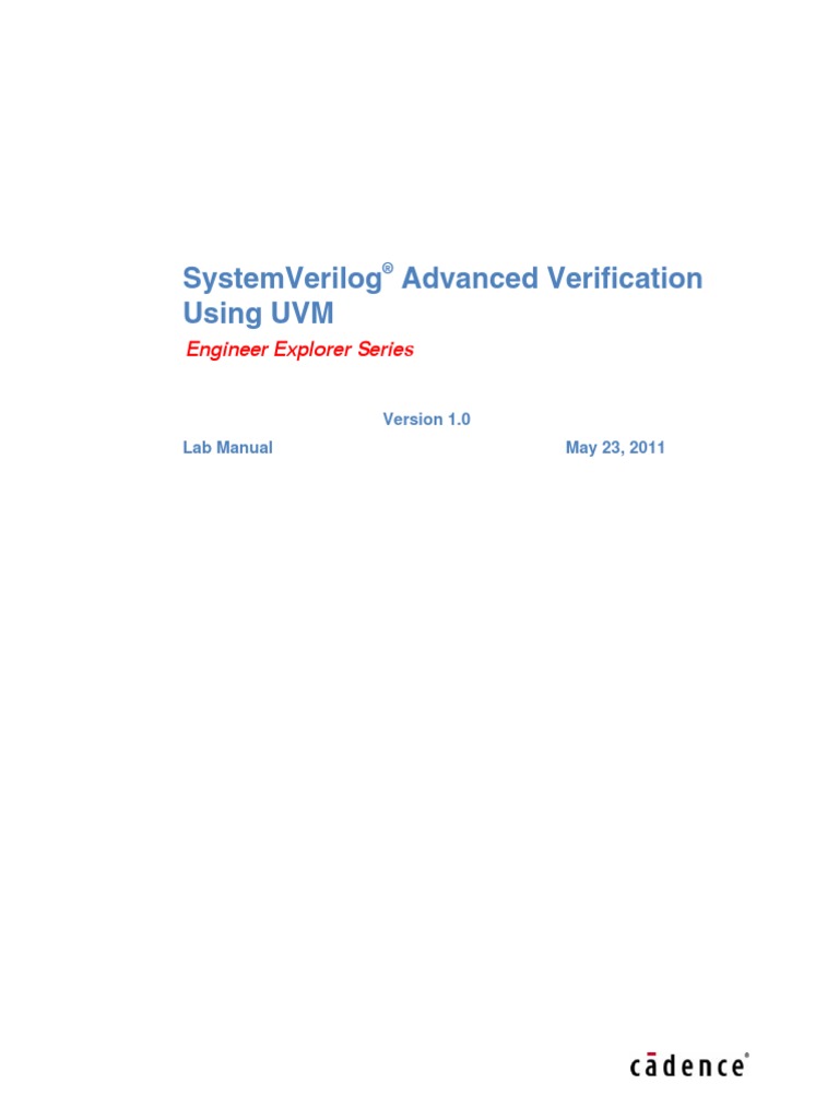 Systemverilog Advanced Verification Using Uvm Engineer Explorer Series Pdf Method Computer
