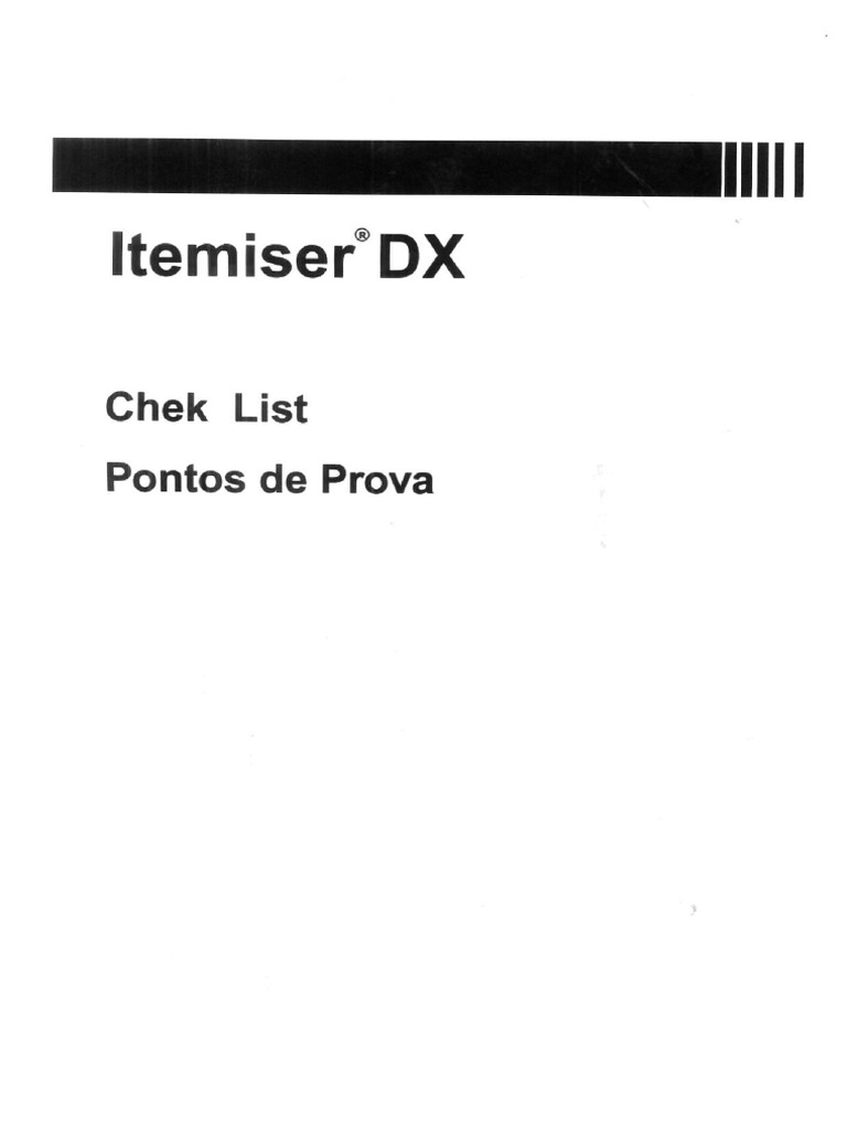 Check List Pontos de Prova Itemiser DX | PDF