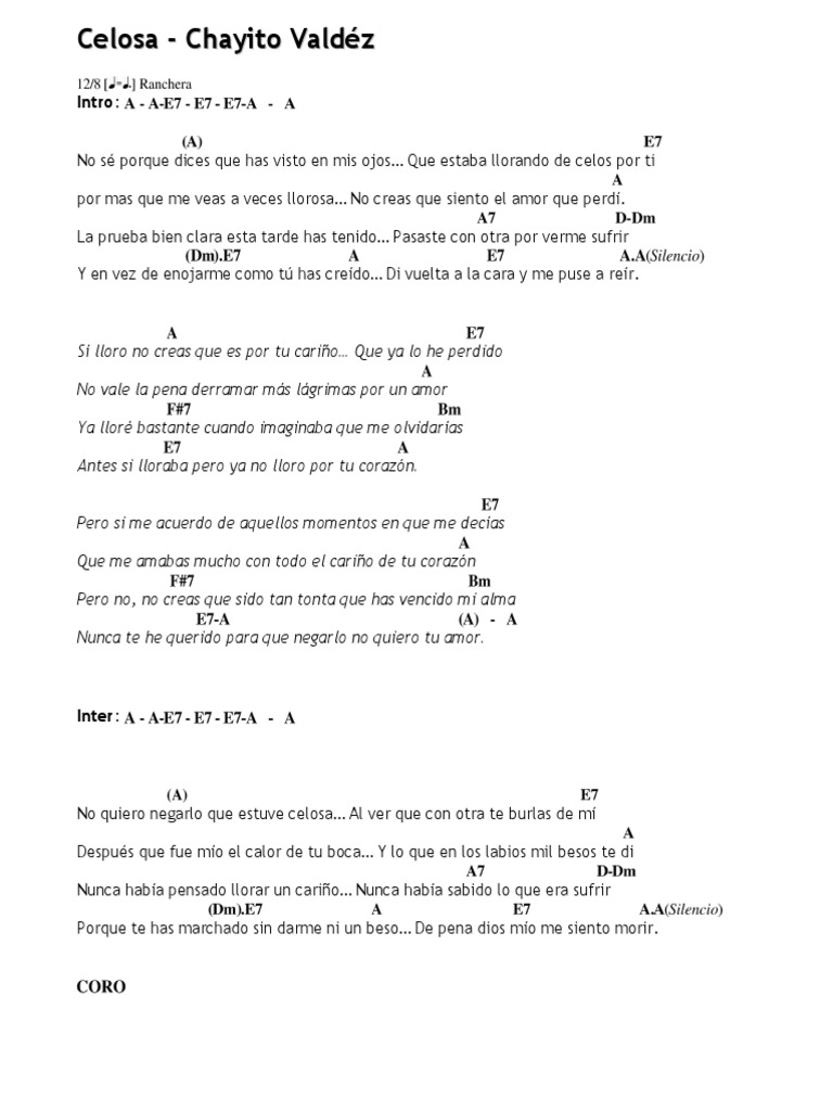 Chayito Valdéz - Celosa | PDF