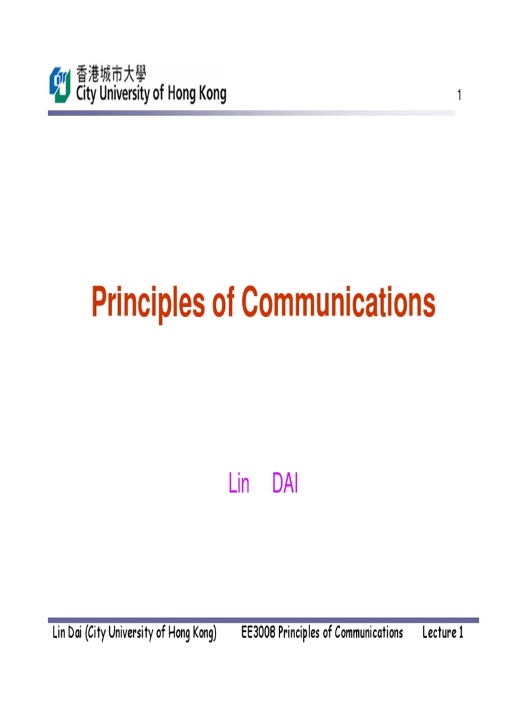 3008 Lecture1 Overview P | PDF | Data Transmission | Modulation