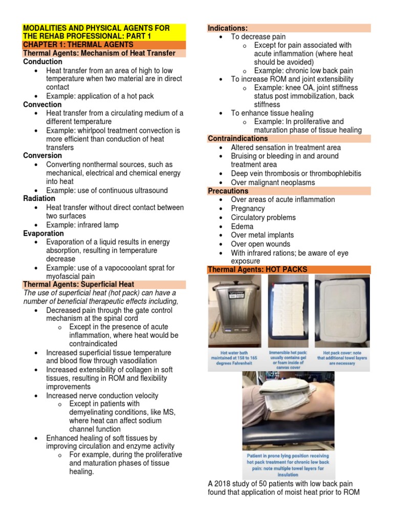Thermal Agents for Rehabilitation: Mechanisms of Heat and Cold Transfer ...