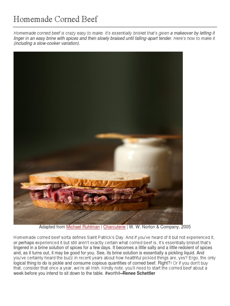 Homemade Corned Beef | PDF | Beef | Curing (Food Preservation)