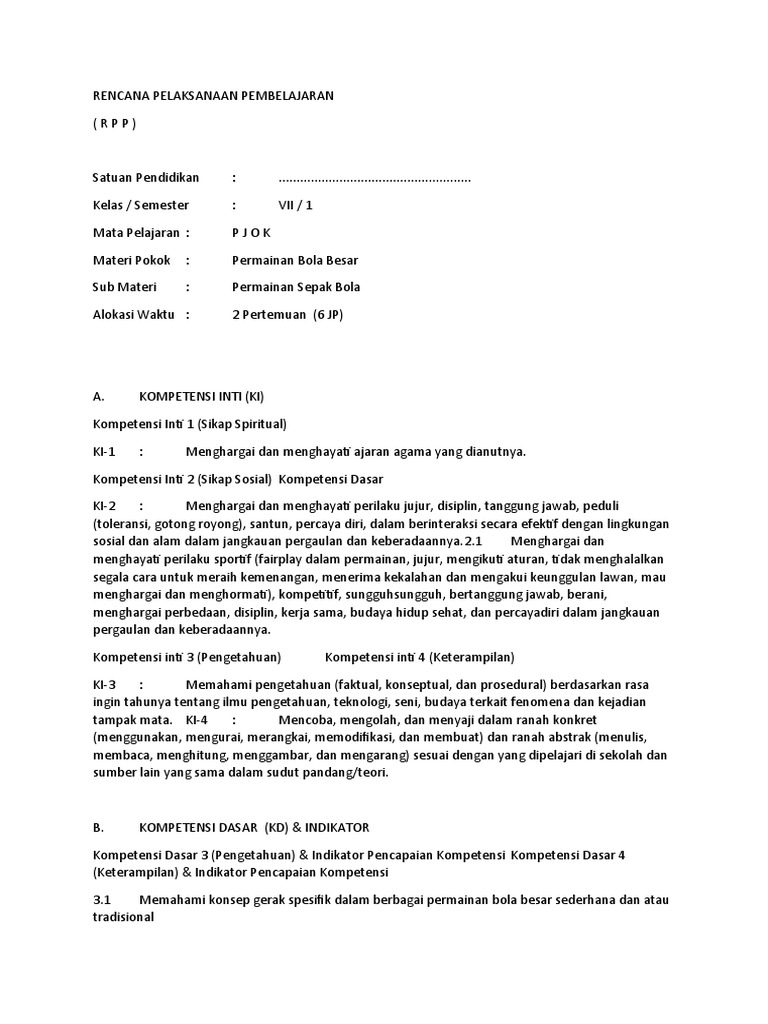 Contoh RPP | PDF