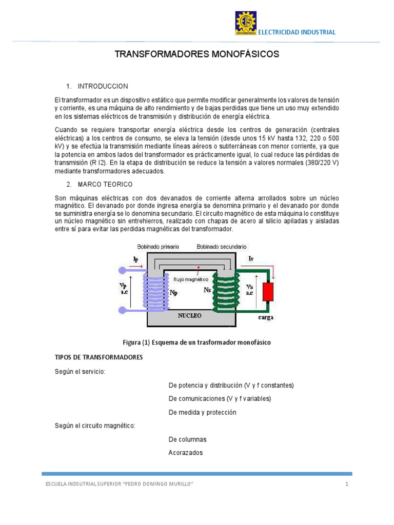 Transformadores Monofasicos | PDF | Transformador | Inductor