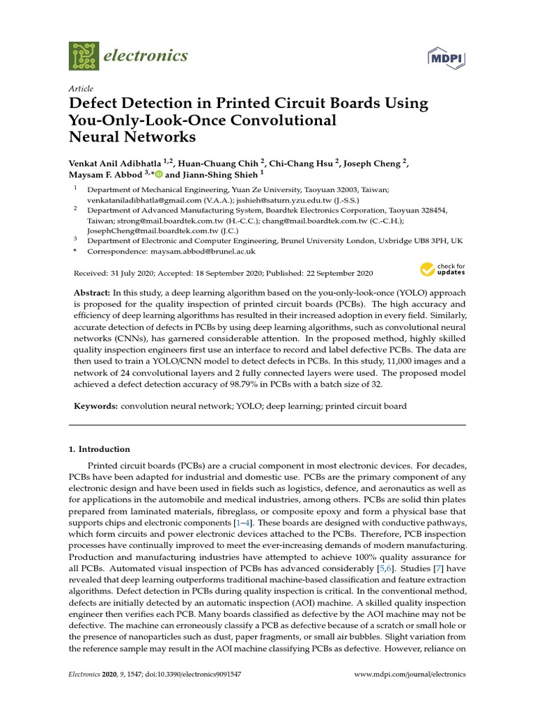 You-Only-Look-Once Convolutional Network | PDF | Printed Circuit Board ...