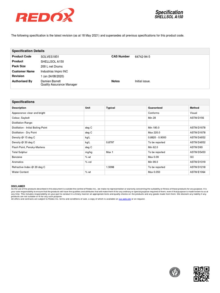 Specification TOPSOL A150pdf | PDF