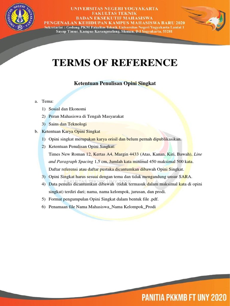 TOR Dan Contoh Penulisan Opini Singkat | PDF