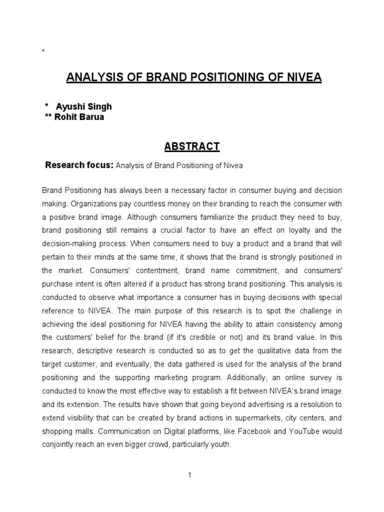 Research Paper (Ayushi Singh and Rohit Barua) | PDF | Brand | Marketing