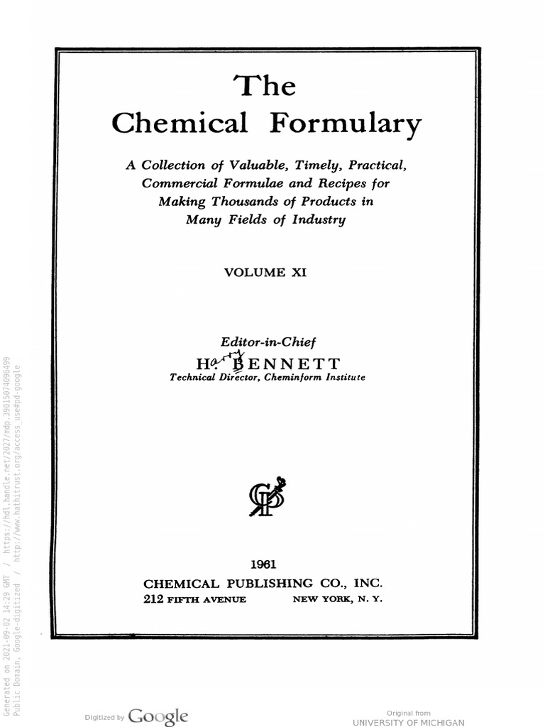 Chemical Formulary | PDF