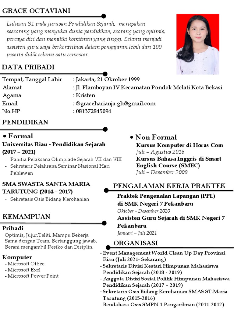 Profil Profesional Grace Octaviani | PDF | Karier & Perkembangan