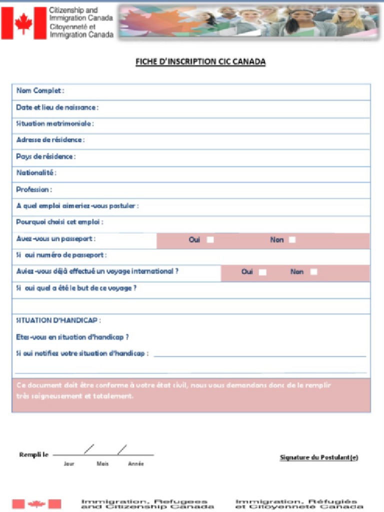 Fiche D'inscription CIC | PDF