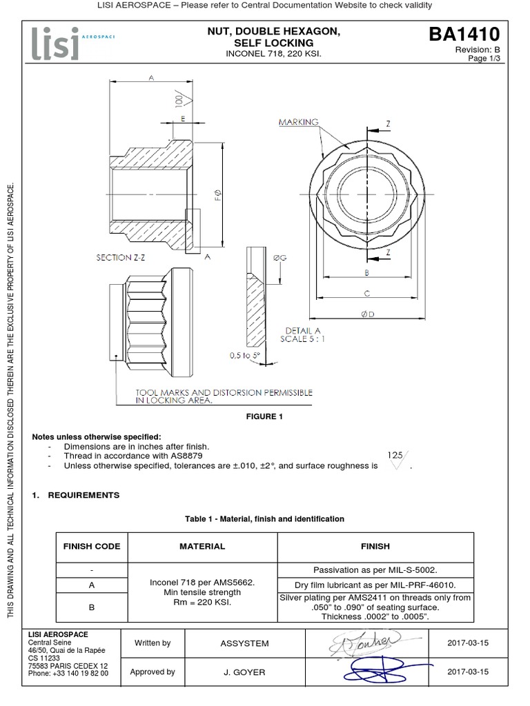 Nut, Double Hexagon, Self Locking: Page 1/3 | PDF | Nut (Hardware ...