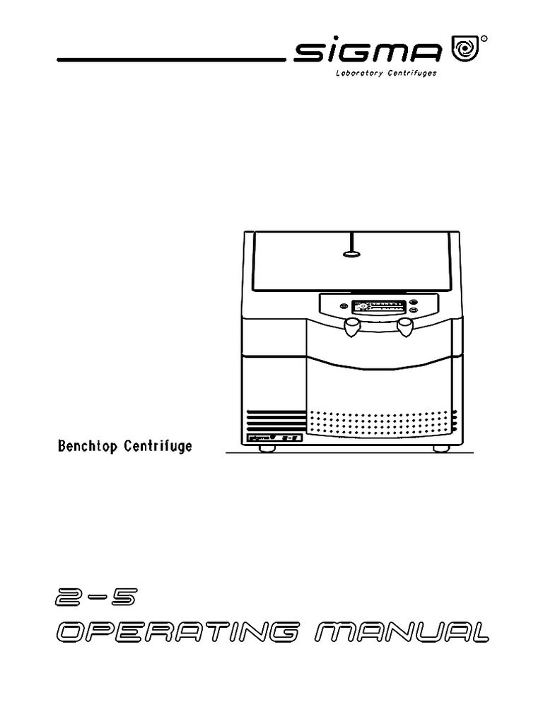Sigma2 5manual | PDF | Centrifuge | Screw