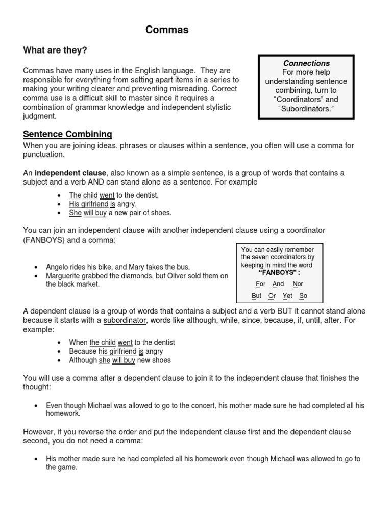 Commas: What Are They? | PDF | Comma | Language Mechanics