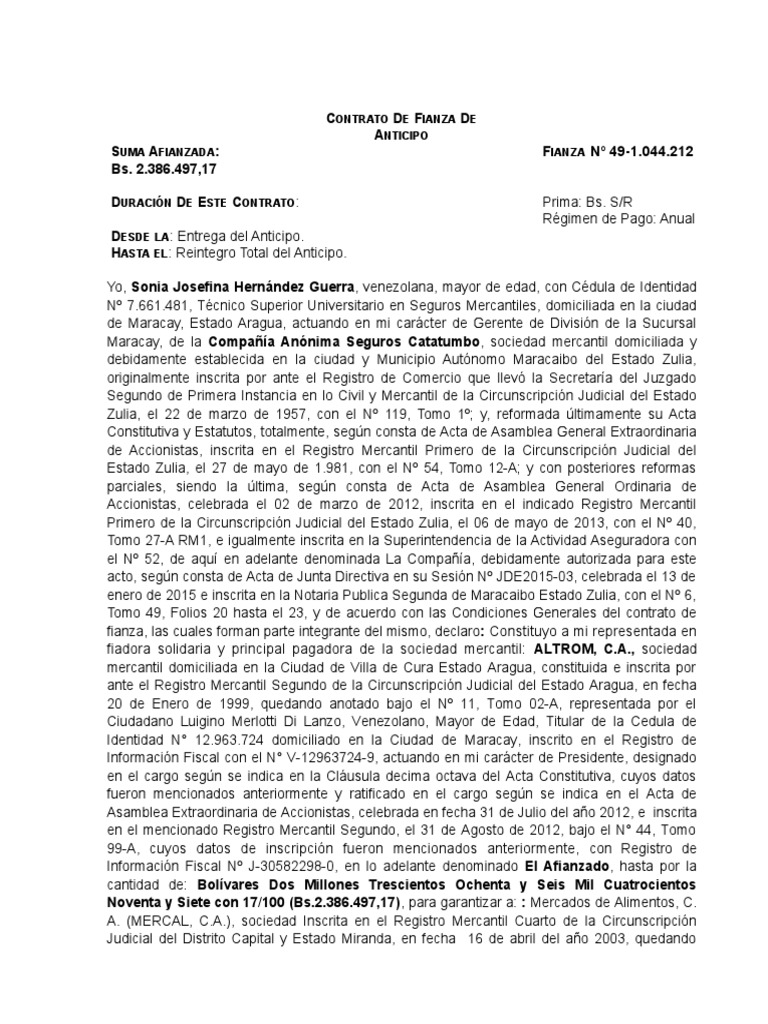 Anticipo ALTROM, C.A. | PDF | Venezuela