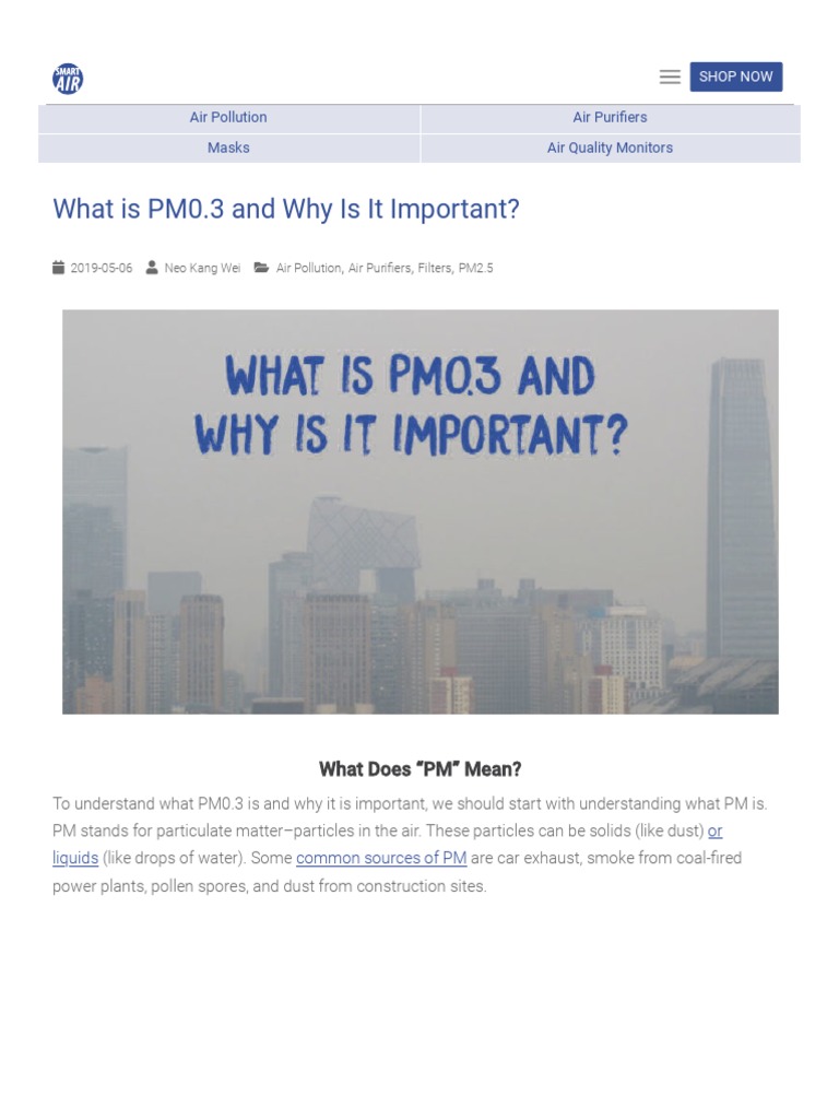What Is PM0.3 and Why Is It Important?: Air Pollution Air Purifiers ...