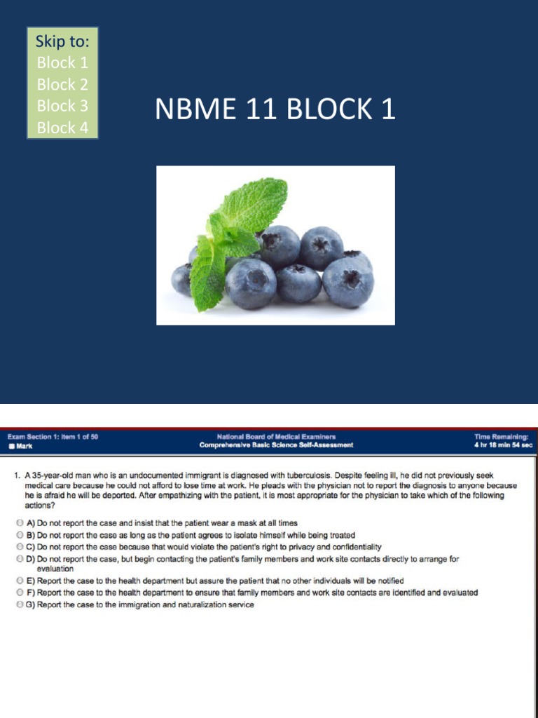 Nbme 11 Block 1-4 (No Answers) | PDF