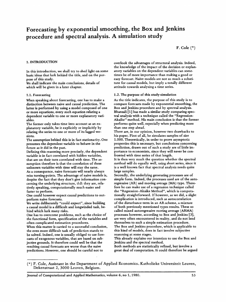 Forecasting by Exponential Smoothing | PDF | Mean Squared Error | Stationary Process