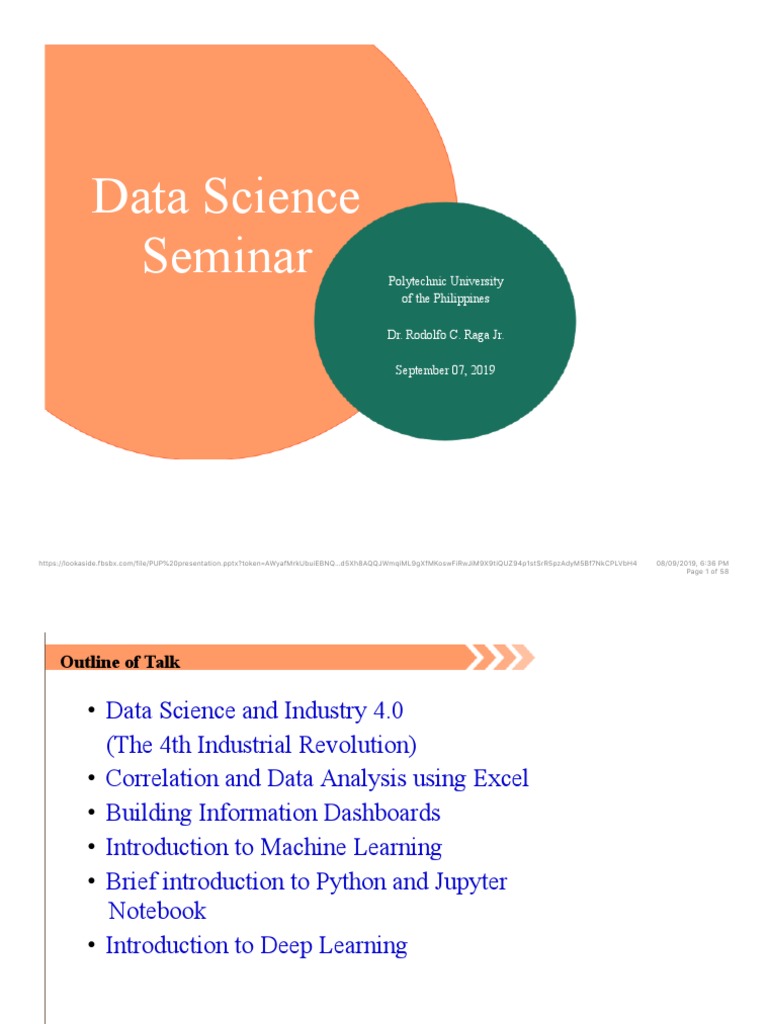 Data Science Seminar | PDF | Correlation And Dependence | Regression ...
