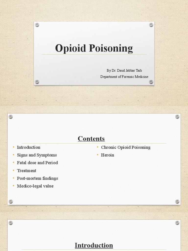 Opioid Poisoning | PDF | Heroin | Morphine