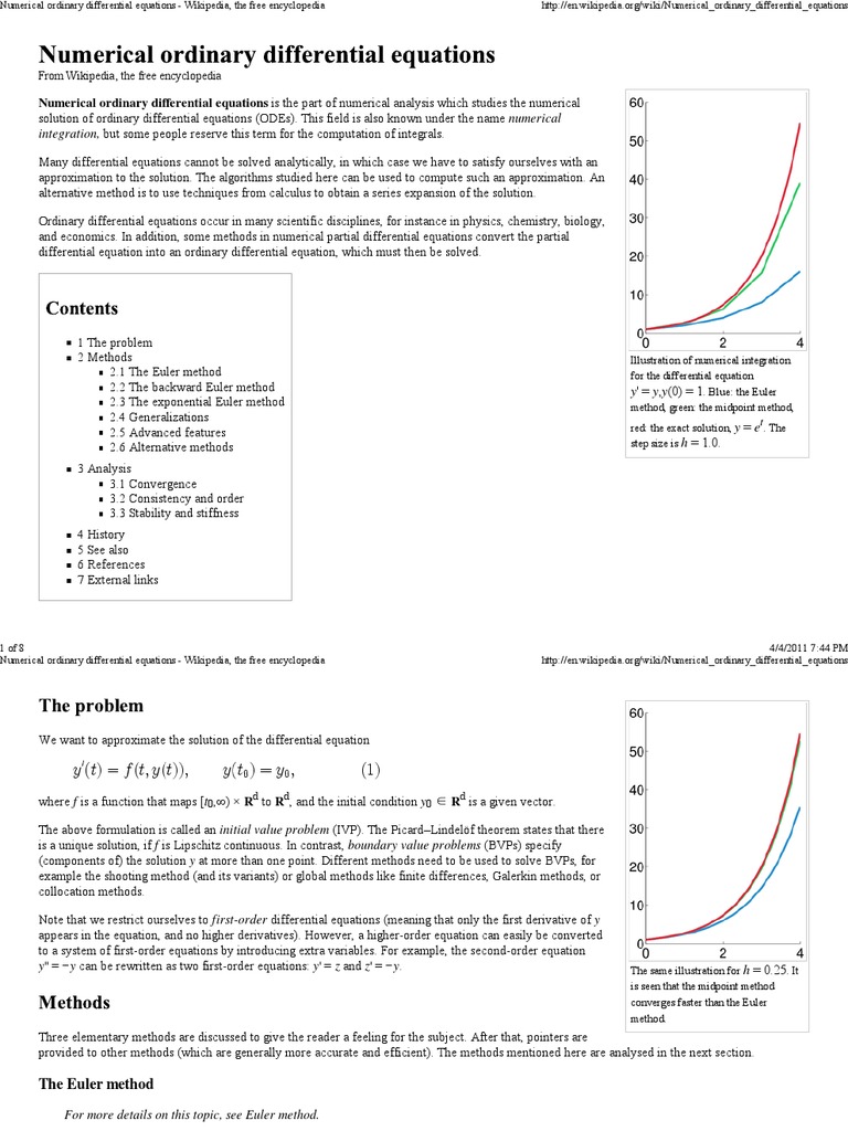 Umerical Ordinary Differential Equations | PDF | Numerical Analysis ...
