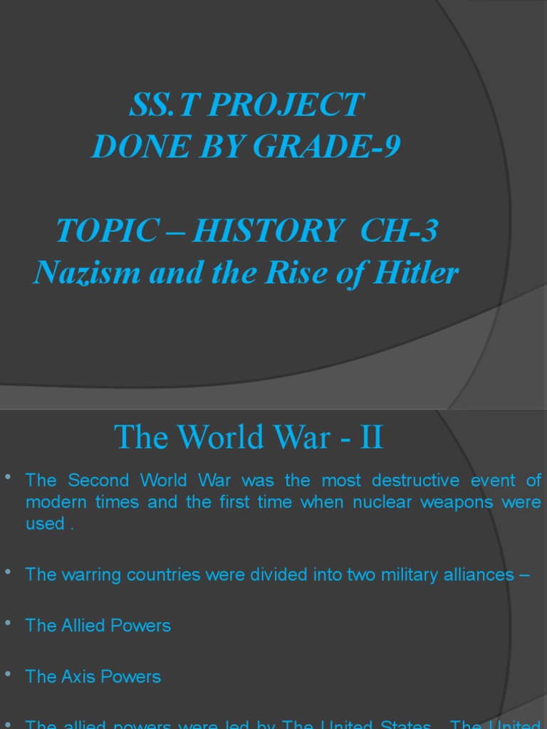 SS.T Project Done by Grade-9 Topic - History Ch-3 Nazism and The Rise ...