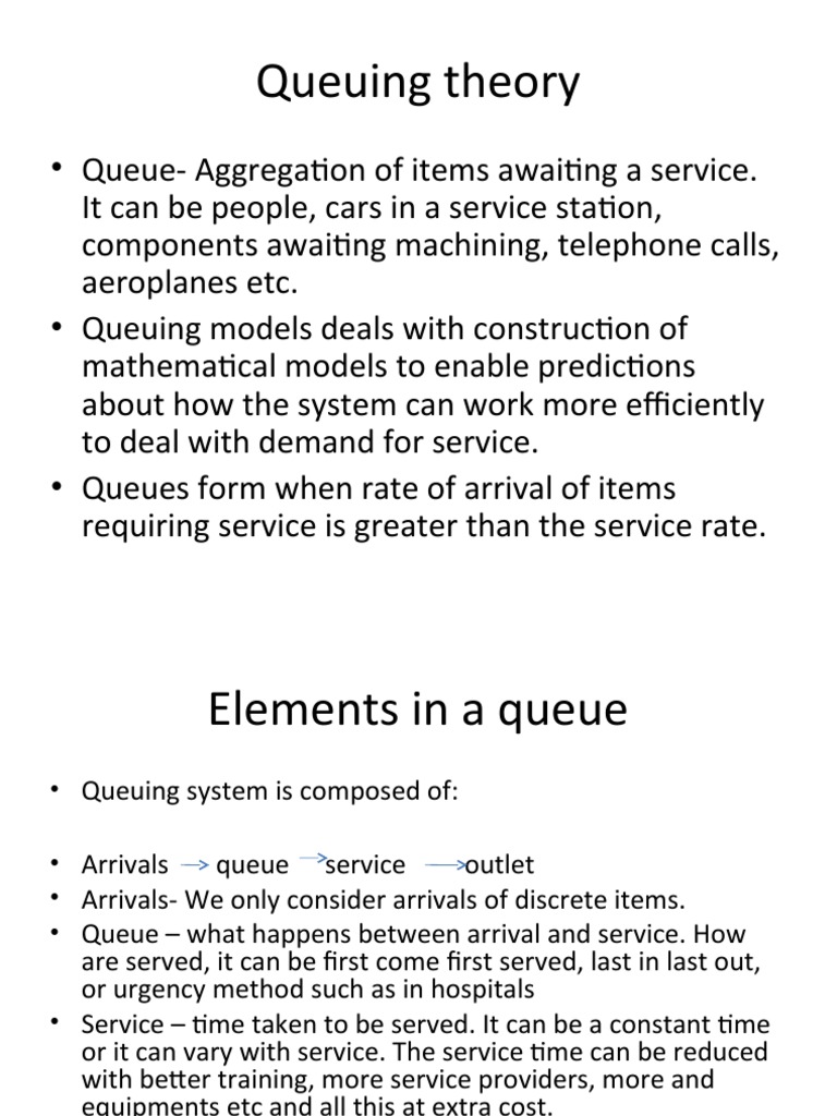 Queuing Theory New With Practice Questions | PDF | Probability Distribution | Mathematical And ...