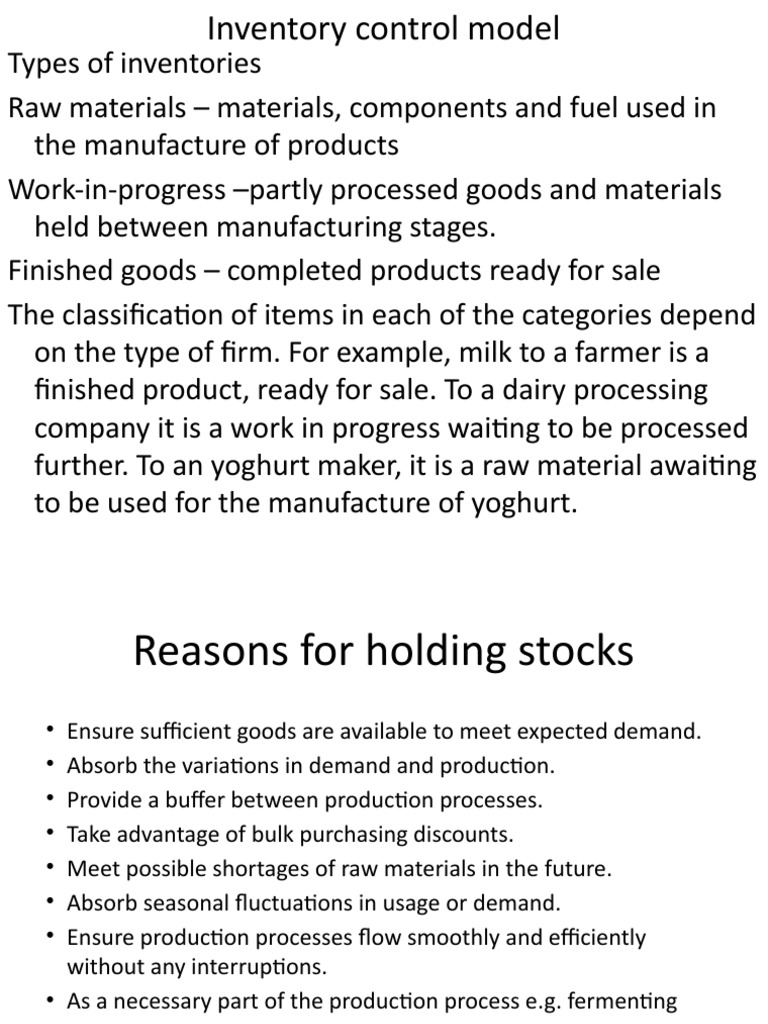 Inventory Control Model Pdf Inventory Business