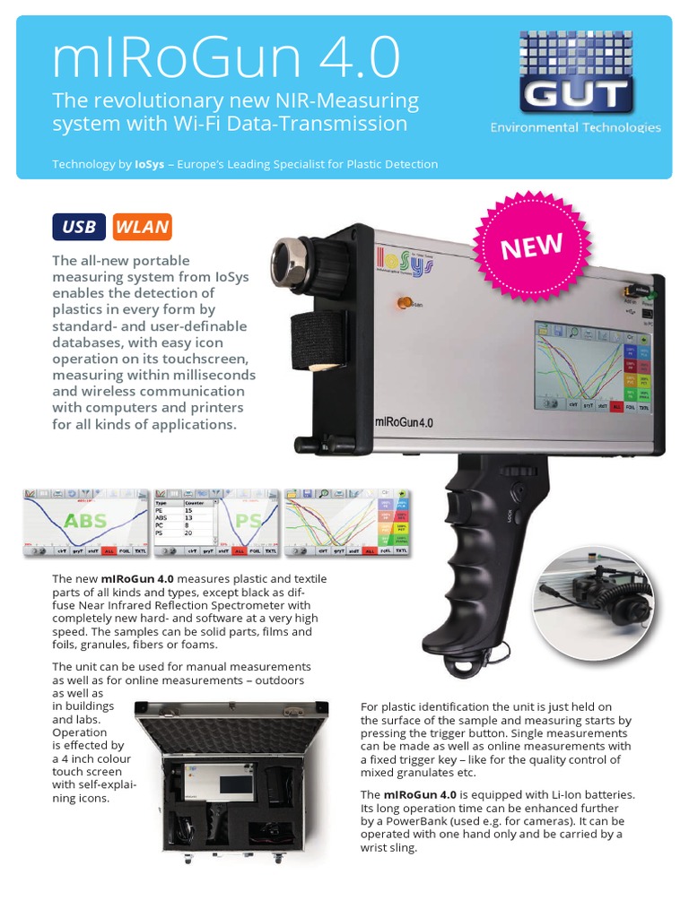 Portable Near-Infrared Spectrometer for Plastic Identification with Wi ...