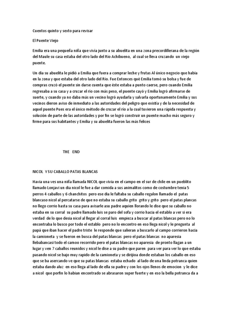 Cuentos Quinto y Sexto para Revisar | PDF