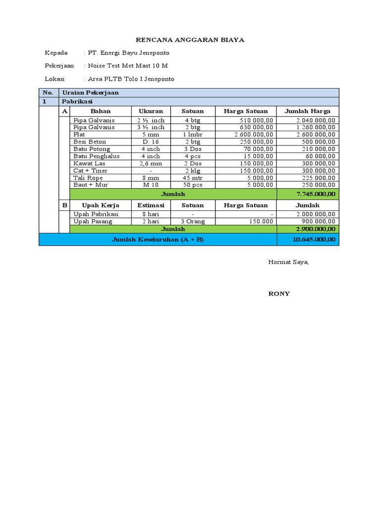 Rab PT Bayu Jeneponto | PDF