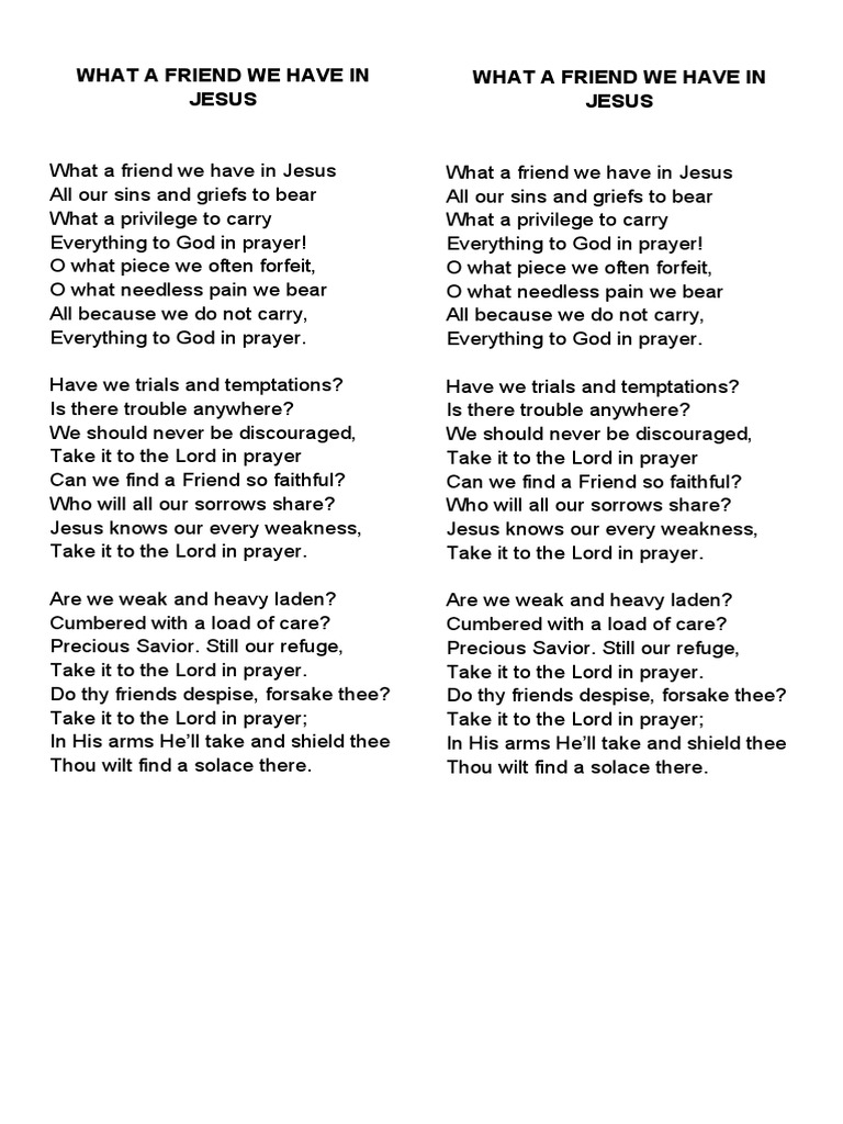 What A Friend We Have in Jesus | PDF | Religion & Spirituality