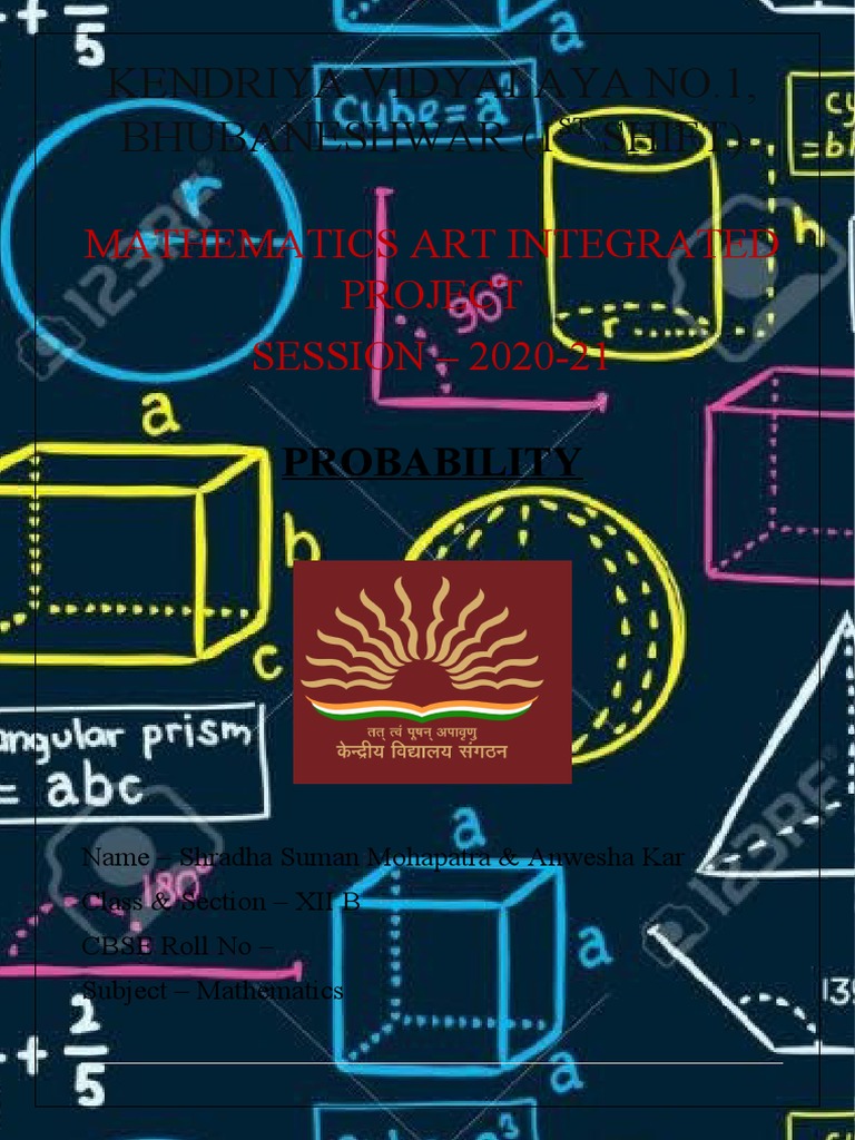 Maths Project (XII) - Probability | PDF | Probability Distribution | Probability