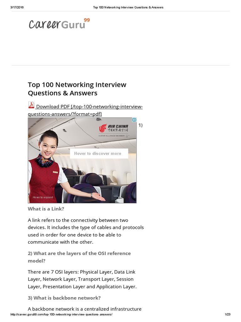 Top 100 Networking Interview Questions & Answers | Download Free PDF ... Top 100 Networking Interview Questions & Answers | Download Free PDF ...