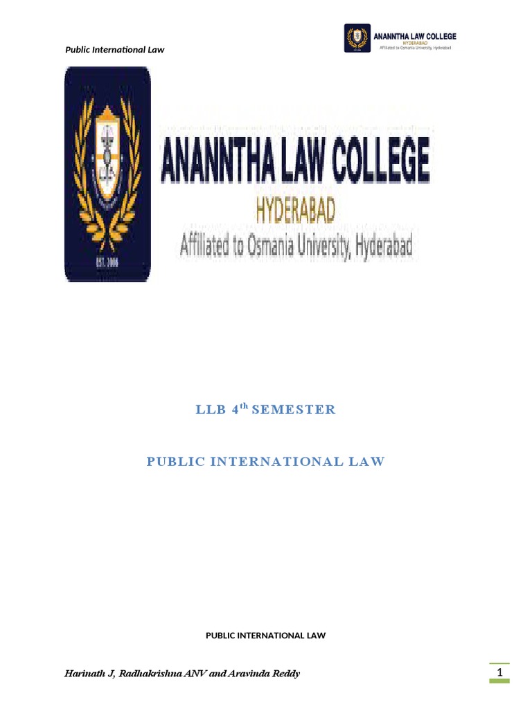 Public International Law Study Material | PDF | Extradition | Sovereign ...