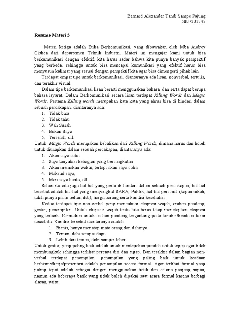 Resume Materi 3 | PDF