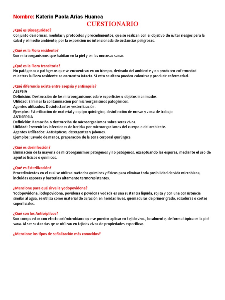 Ejemplos de Flora Residente | PDF