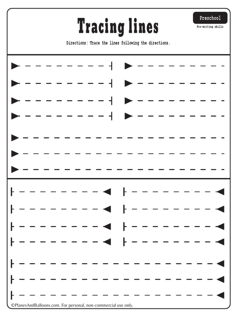 Tracing Horizontal Lines Worksheets PDF For Kids 234 | PDF