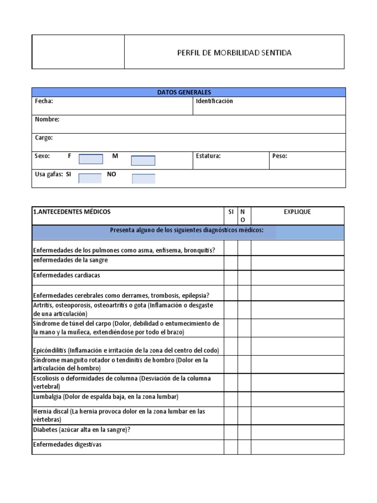 Encuesta de Morbilidad Sentida | PDF | Dolor lumbar | Epidemiología
