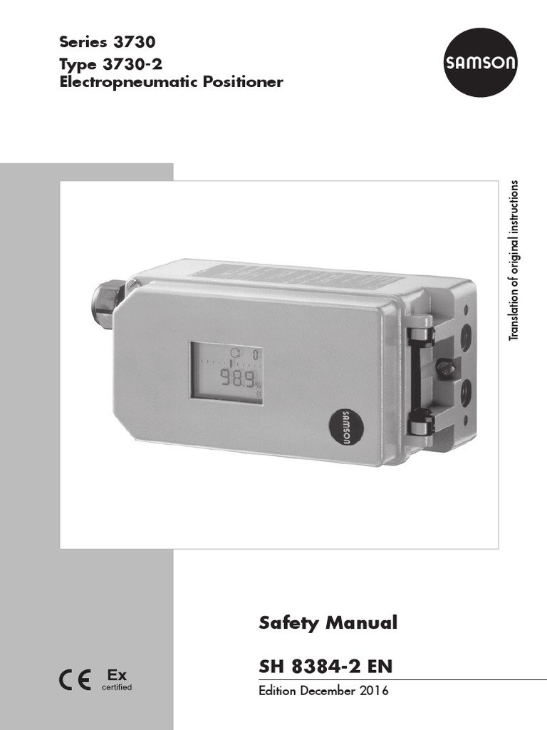 Series 3730 Type 3730-2 Electropneumatic Positioner: Safety Manual SH ...