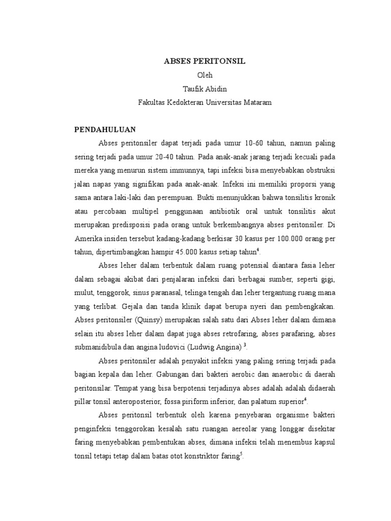 Abses Peritonsil | PDF