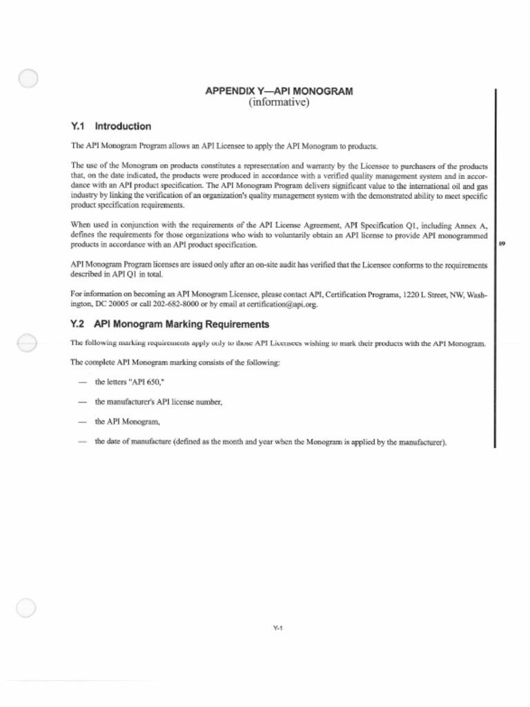 Appendix Y - API Monogram | PDF