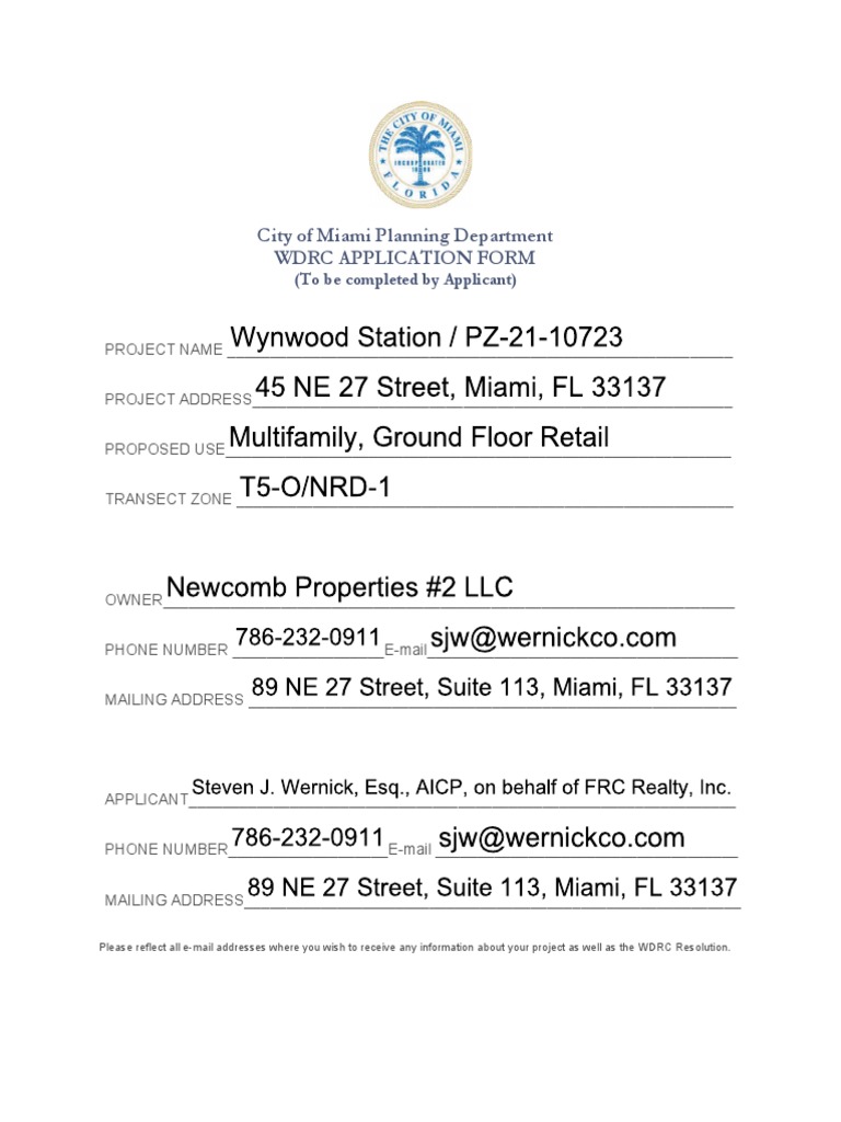 WDRC Wynwood Station | PDF | Zoning | Urban Planning