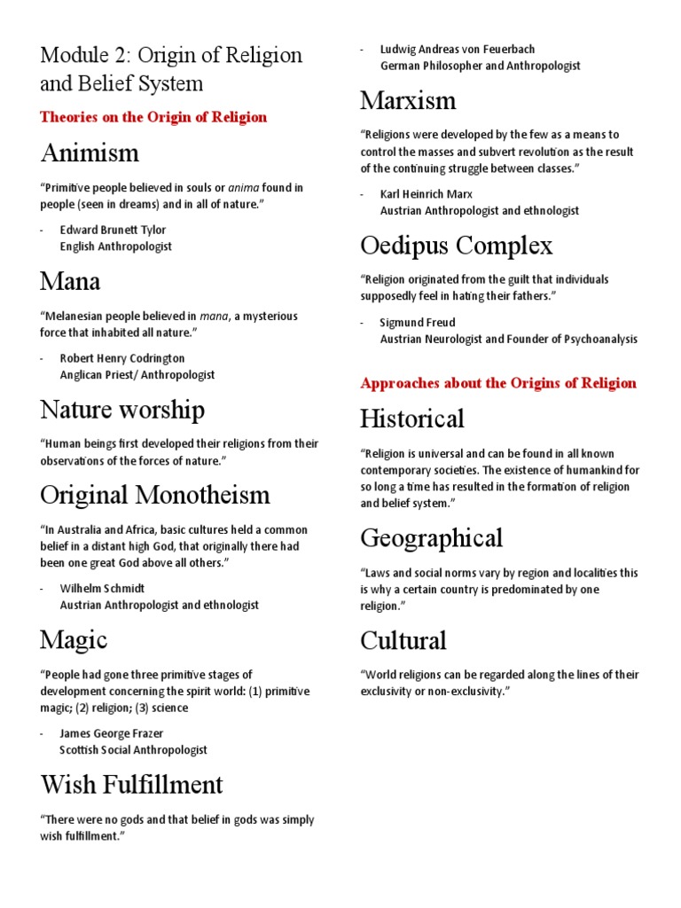 Theories on Religion's Origins | PDF | Philosophical Theories