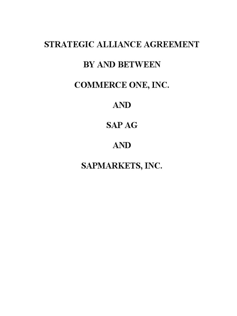 Sample Strategic Alliance Agreement | PDF | License | Indemnity
