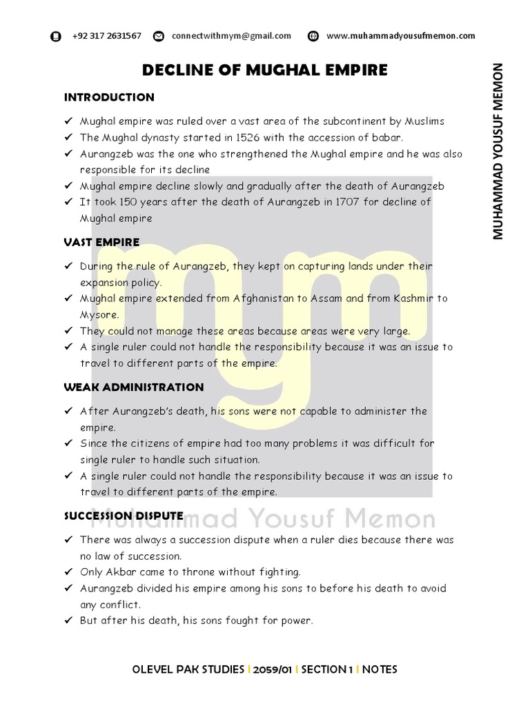 Pakistan Studies Igcse Section 1 Notes Pdf