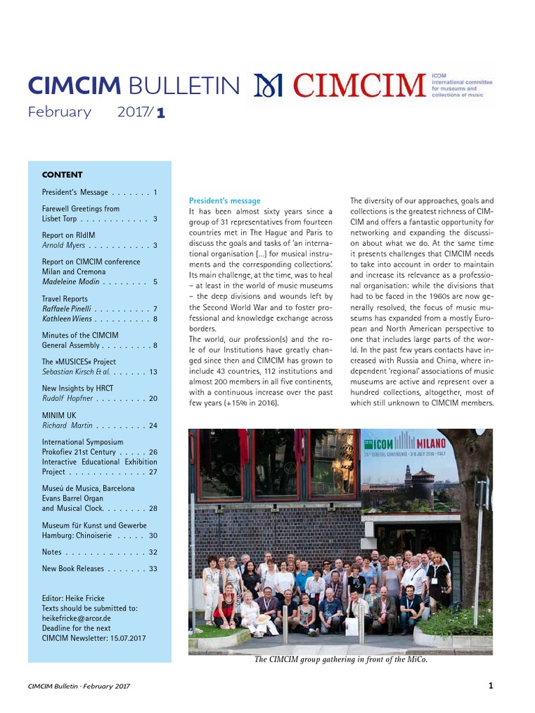 Cimcim Bulletin: February 2017/ 1 | PDF | Museum